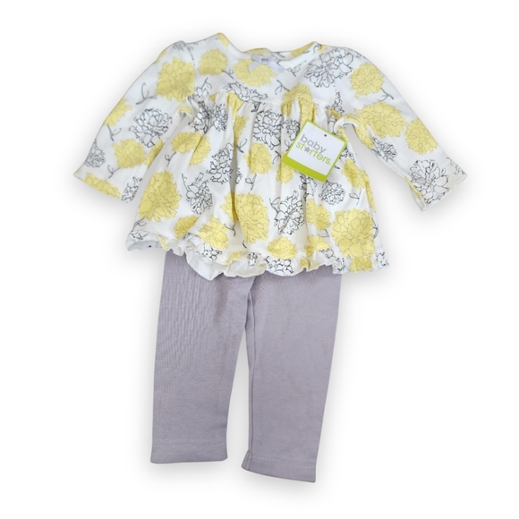 Baby Starters | Matching Sets | Yellowgrey Floral Outfit Kids 6m | Poshmark